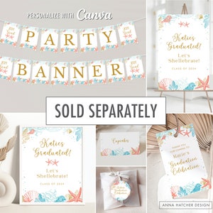 Beach Graduation Invitation, Beach Theme Graduation Party Invite in ...