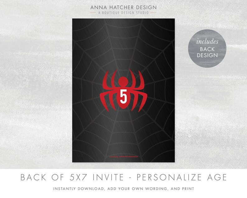 Spiderman Birthday Party Invitation Spider Man Party Black - Etsy