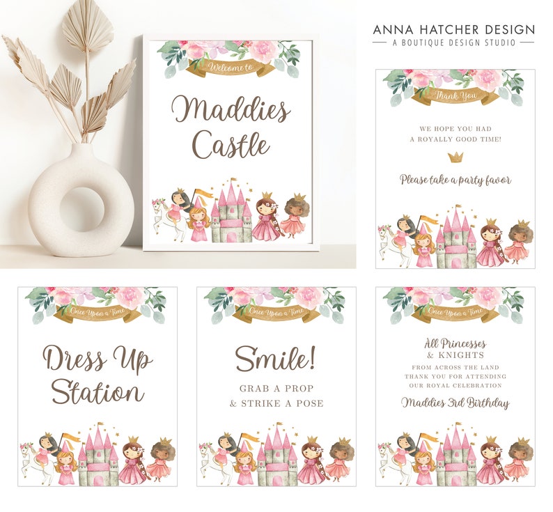 Princess Birthday Birthday Party Editable Canva Templates, Printable ...