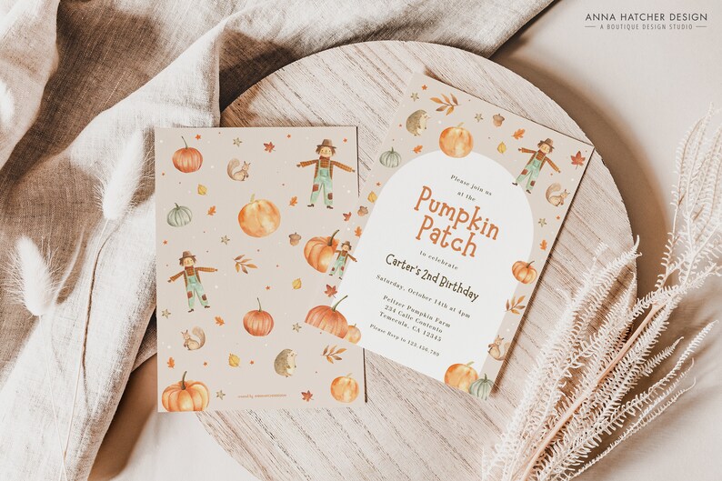 Fall Theme Invitation, Pumpkin Patch Invitation, Fall Birthday Party ...