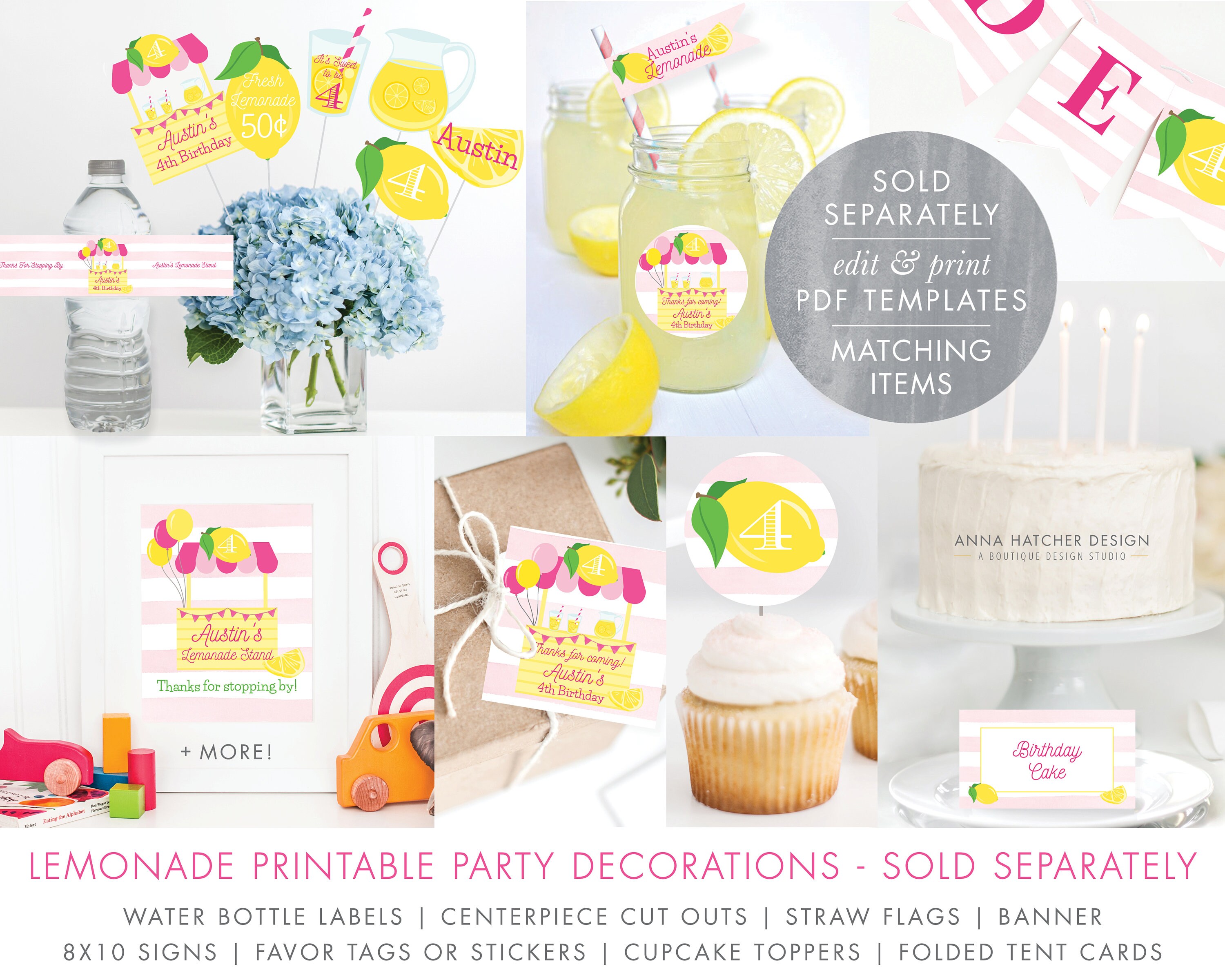 Lemonade Stand Birthday Invitation, Pink and Yellow, Sweet Celebration ...