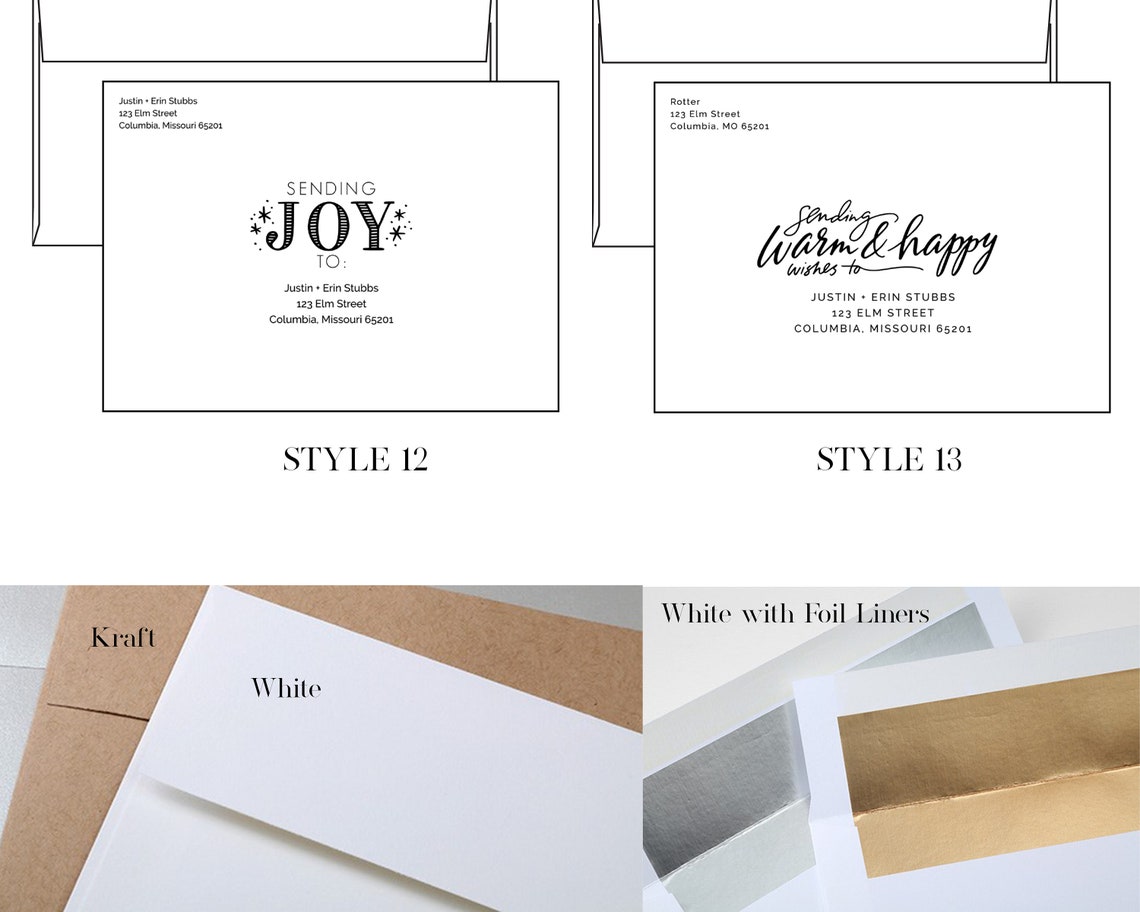 Add on Envelope Printing, A7 and A2 Size, Recipient Addresses And/or ...