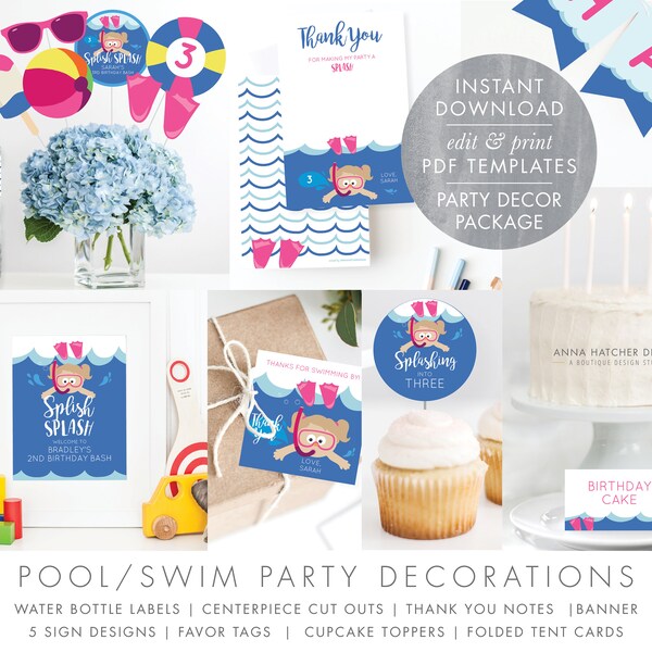 Pool Party Banner - Etsy