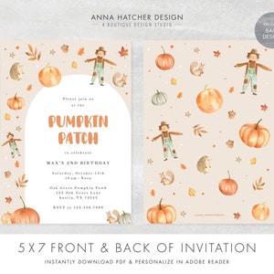 Fall Theme Invitation Pumpkin Patch Invitation Fall Birthday - Etsy