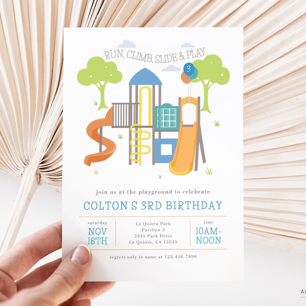 Party Invitation 3 Playground - Etsy