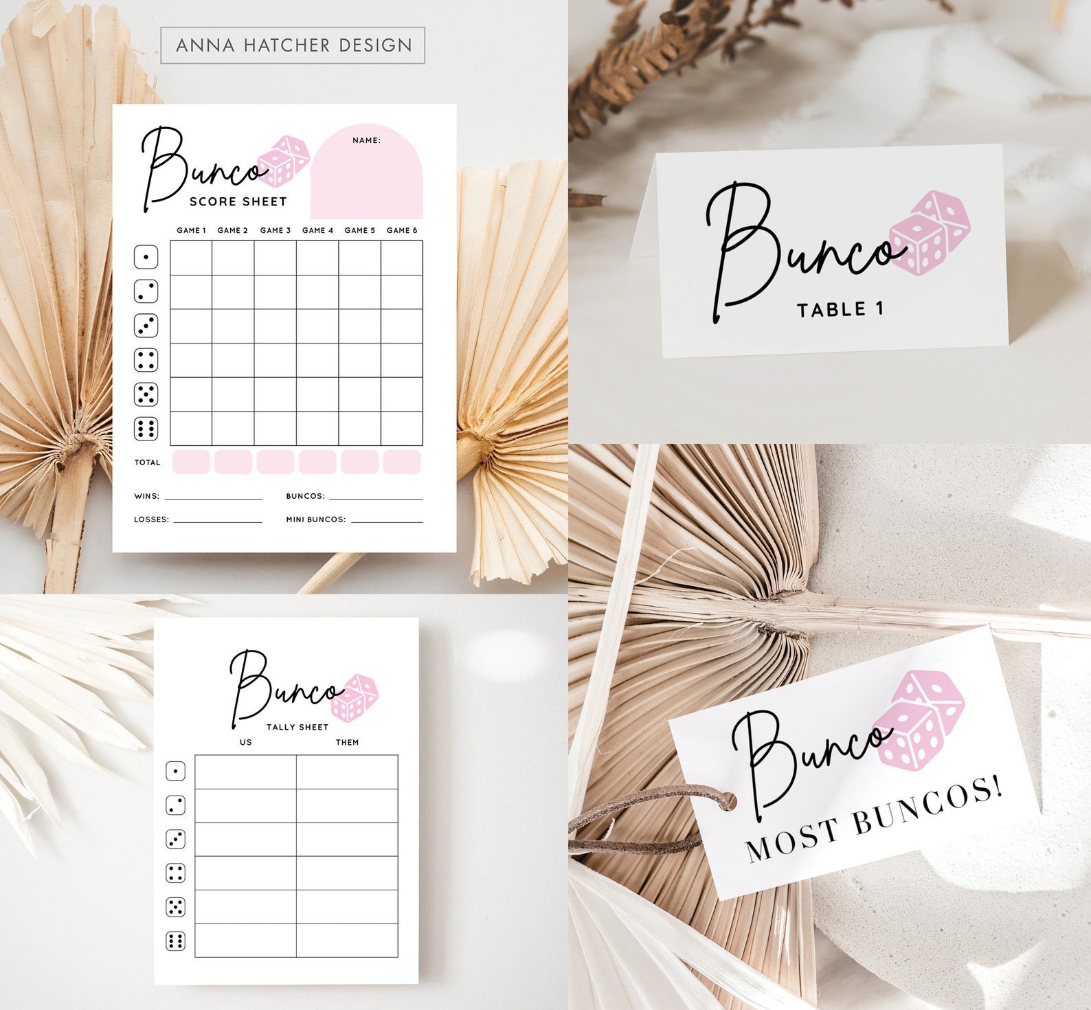 Bunco Printable's, Instant Download Bunco Dice Game Score Sheets, Tally ...