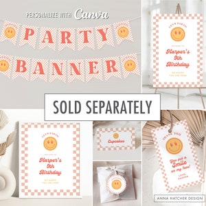 Smiley Face Checkered Birthday Invitation, Black and White Checkered ...