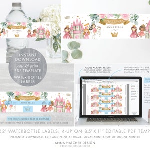 Princess Birthday Party Printable Decorations Package, Thank You, Tags ...