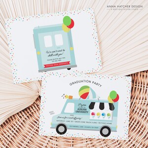 Graduation Send off Party Invitation, Snow Cone Truck Party Invite ...
