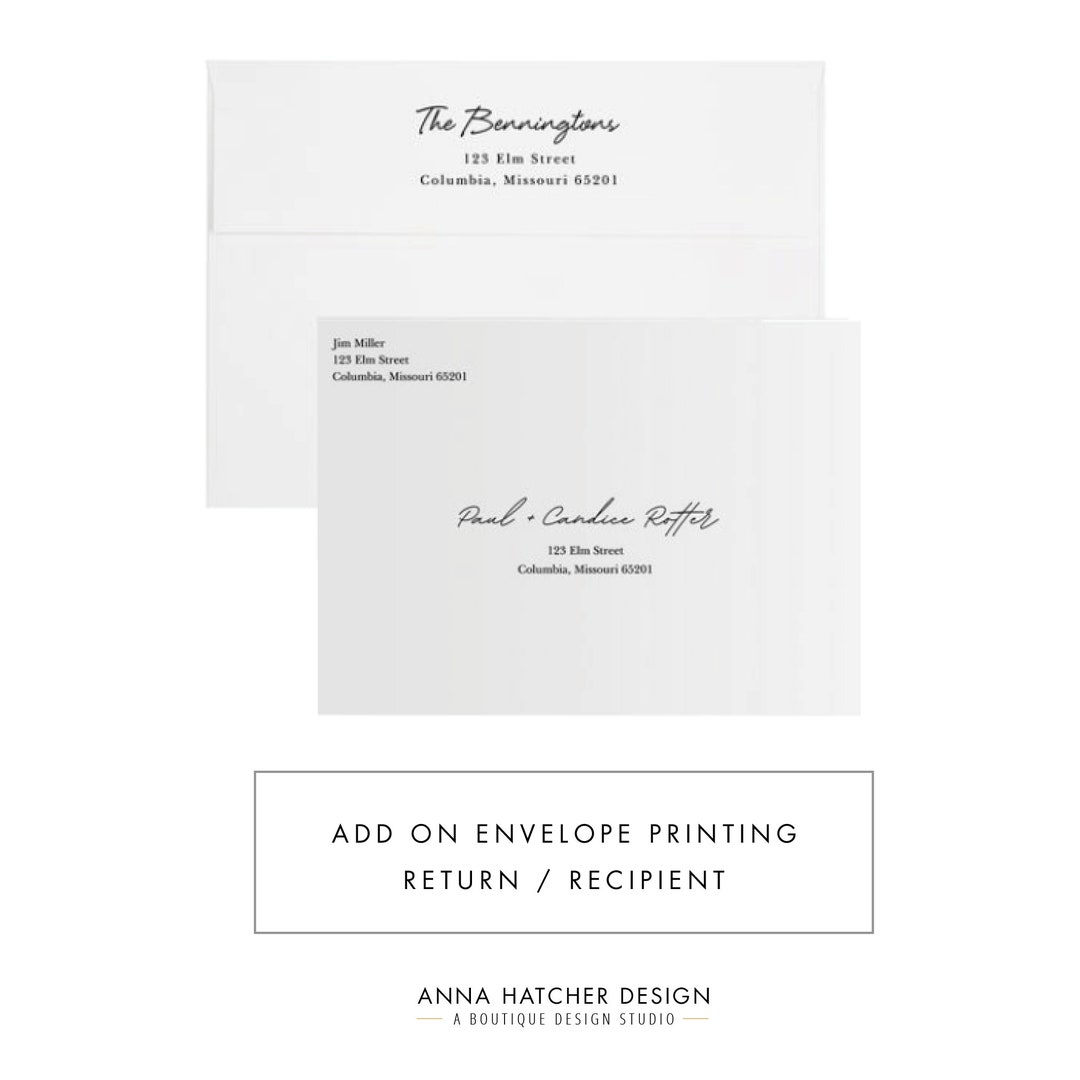 Add on Envelope Printing, A7 and A2 Size, Recipient Addresses And/or ...