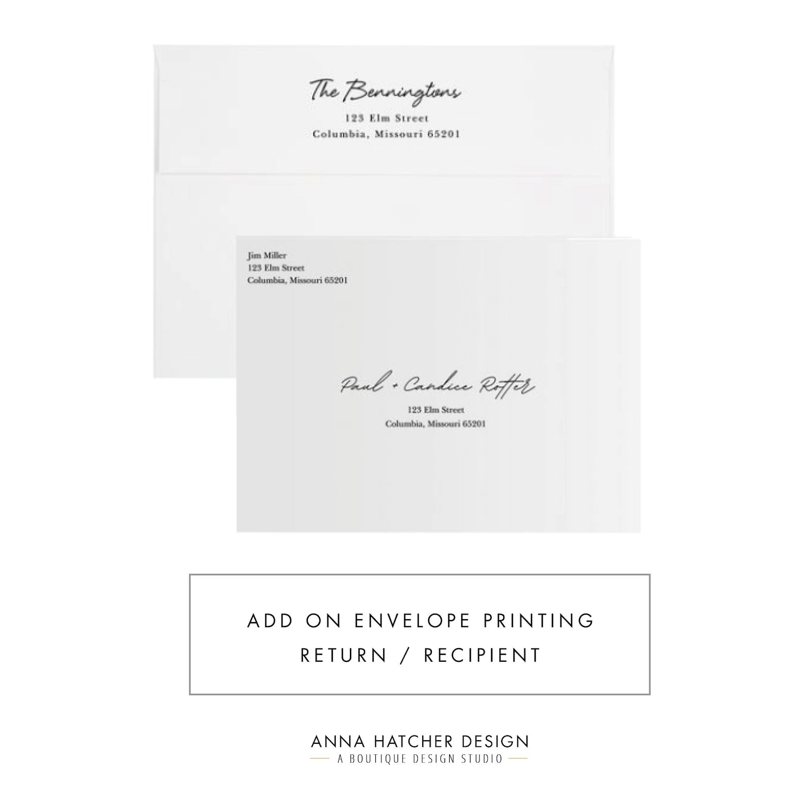 Add on Envelope Printing, A7 and A2 Size, Recipient Addresses And/or ...