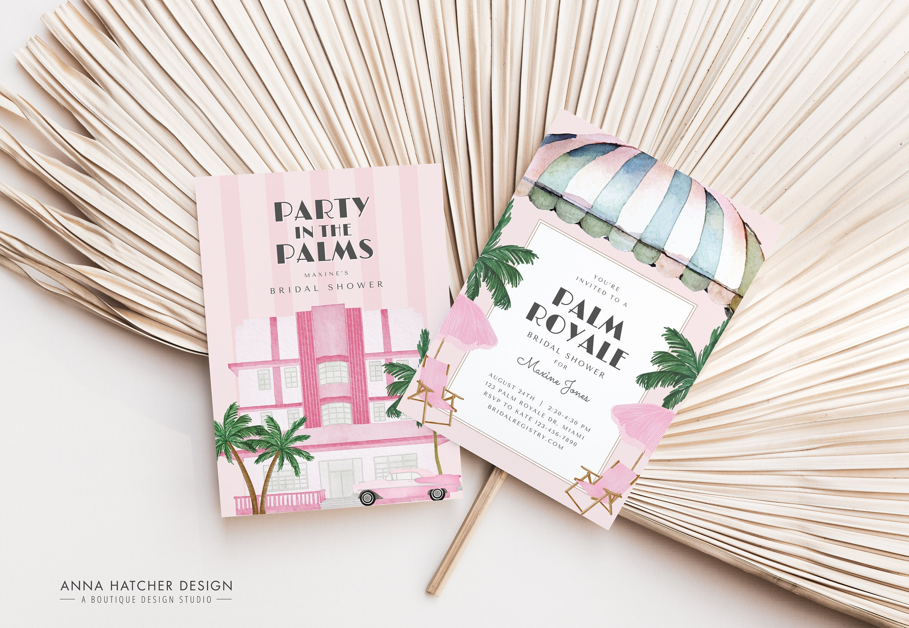 Palm Royale Wedding Shower Invitation, Royale Gal Bridal Shower Invite ...