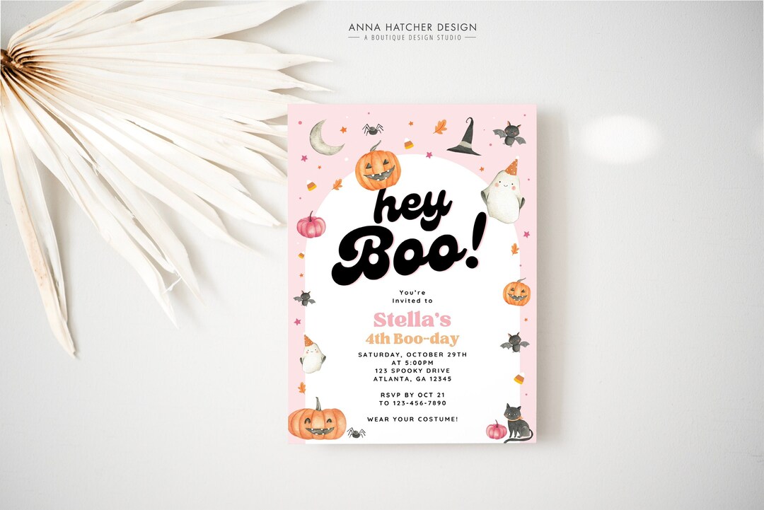 Invitación Hey Boo, Invitación del 4.º día de Boo de la calabaza de ...