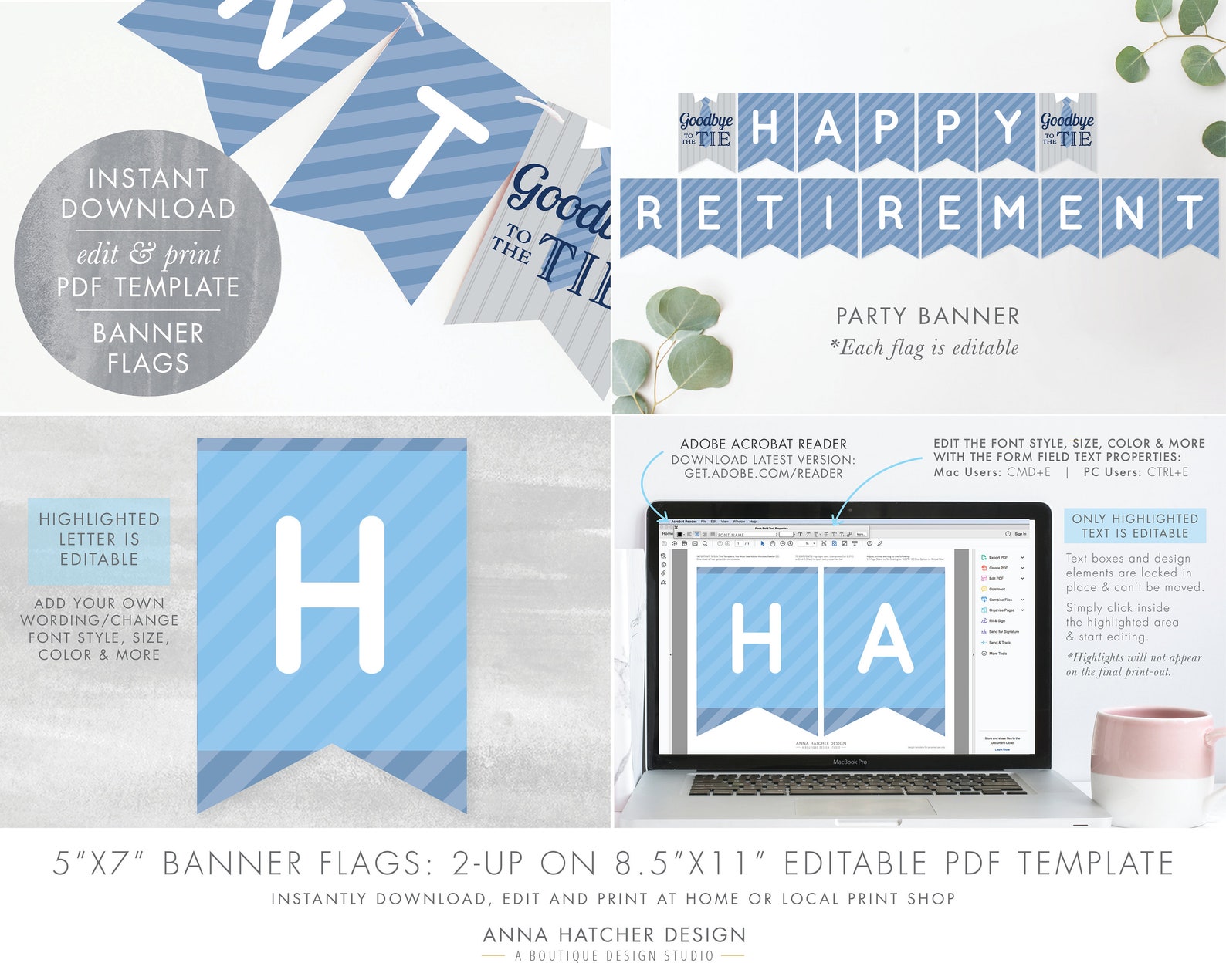 Retirement Party Decorations Goodbye to the Tie DIY Printable | Etsy