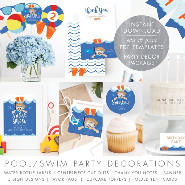 Pool Party Banner - Etsy