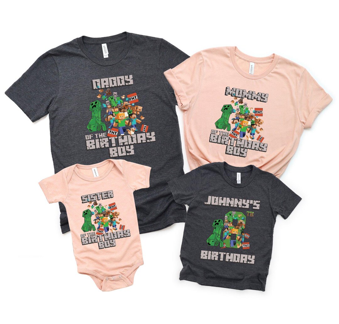 Gamer Block Shirt, 7th Birthday Shirt, Gamer Matching Minec Shirt ...