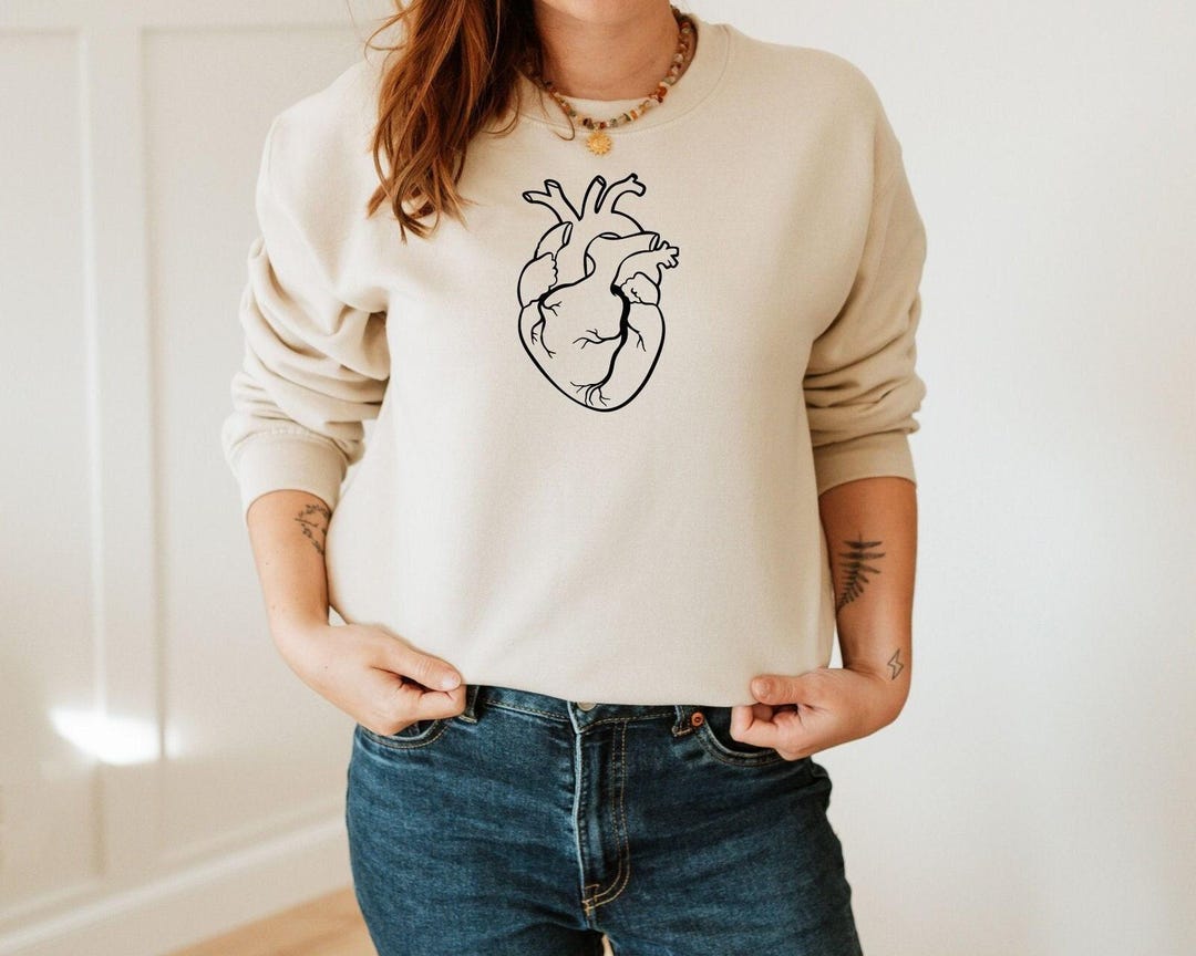 Heart Anatomy Sweatshirt, Cardiac Muscle Sweatshirt, Heart Biology ...