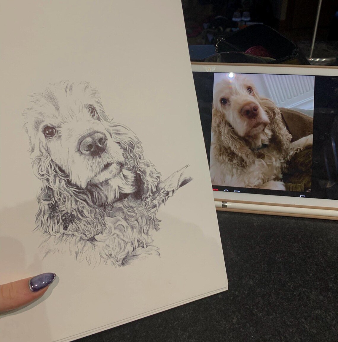 Personalized/customised Dog Drawing. Custom Pet Drawing, Hand Drawn ...