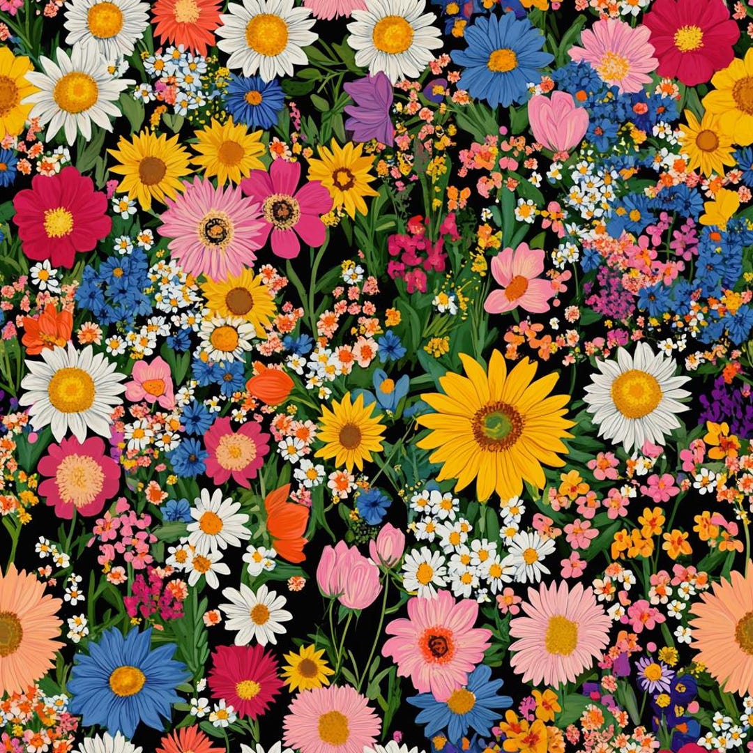 Vibrant Floral Pattern - Etsy