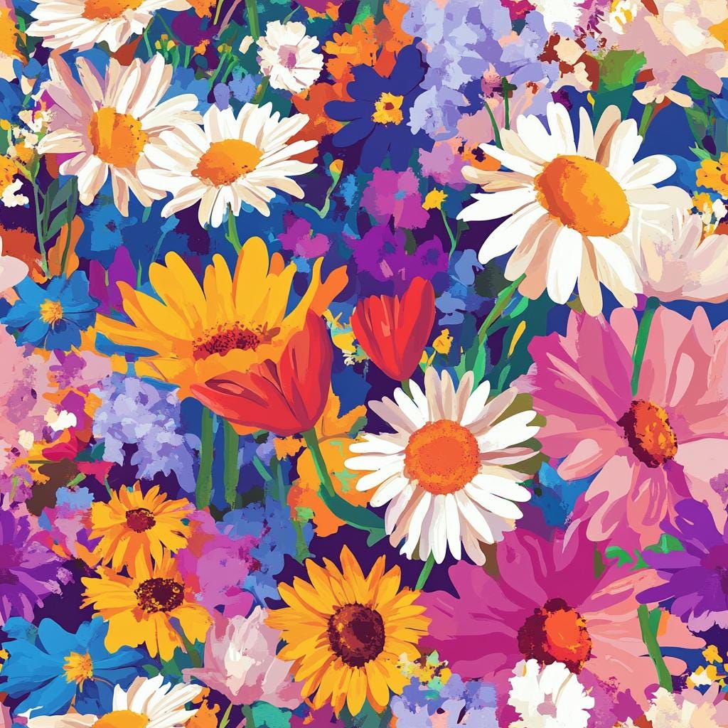 Vibrant Floral Pattern - Etsy