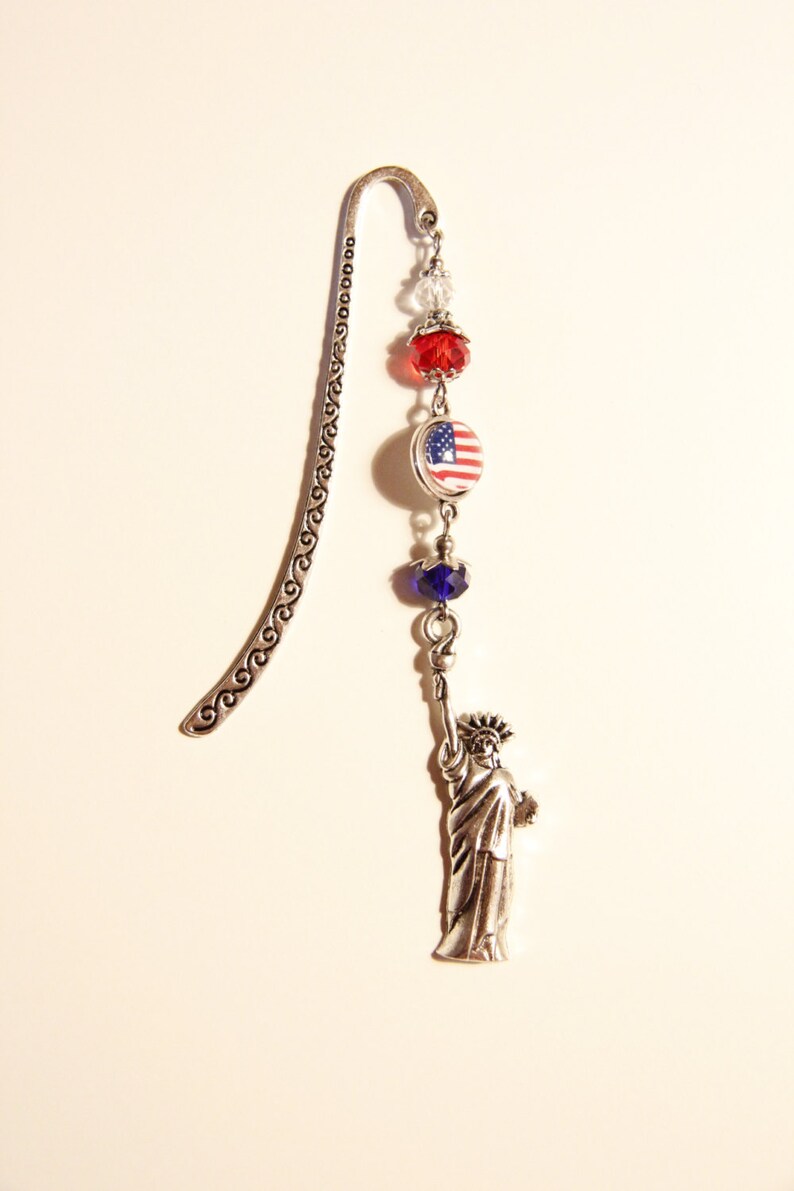 USA Bookmark America American Flag Statue of Liberty | Etsy