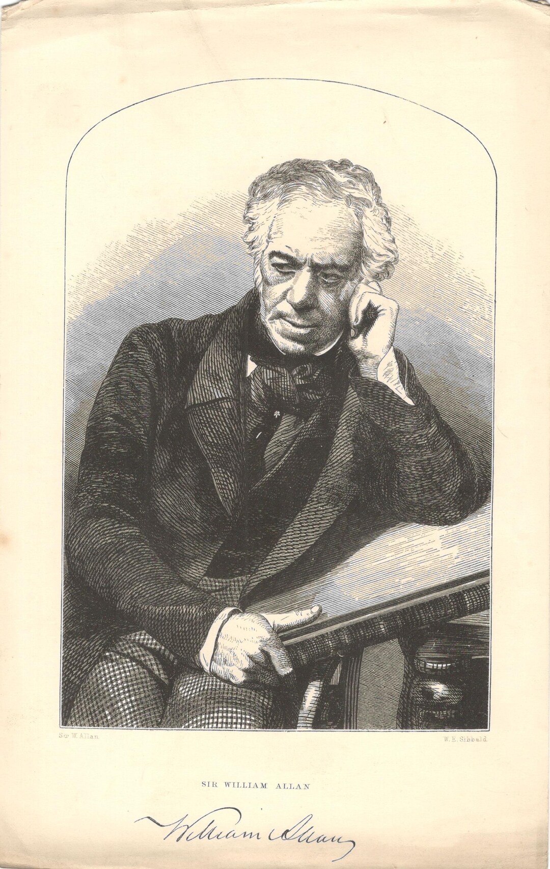 Vintage Copperplate Engraving Sir William Allan by W.E. Sibbald 18.5 X 12 Cm - Etsy