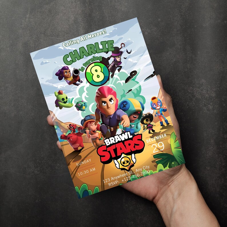 Brawl Stars Birthday Invitation, Brawl Stars Birthday, Editable Video ...