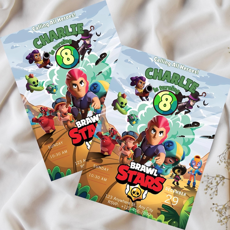 Brawl Stars Birthday Invitation, Brawl Stars Birthday, Editable Video ...