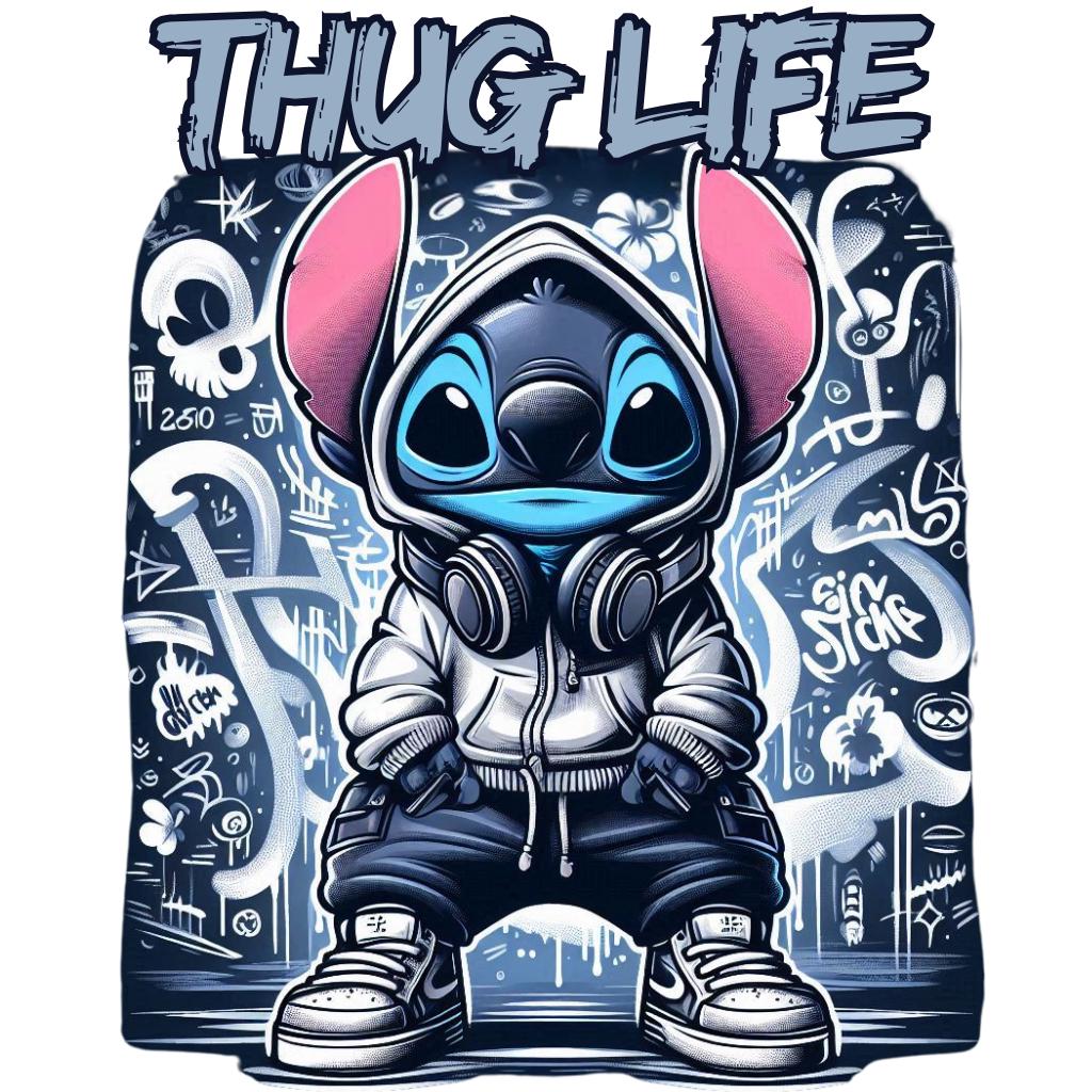 Stitch Thug Life PNG: Graffiti Cartoon Shirt Template (digital Download ...