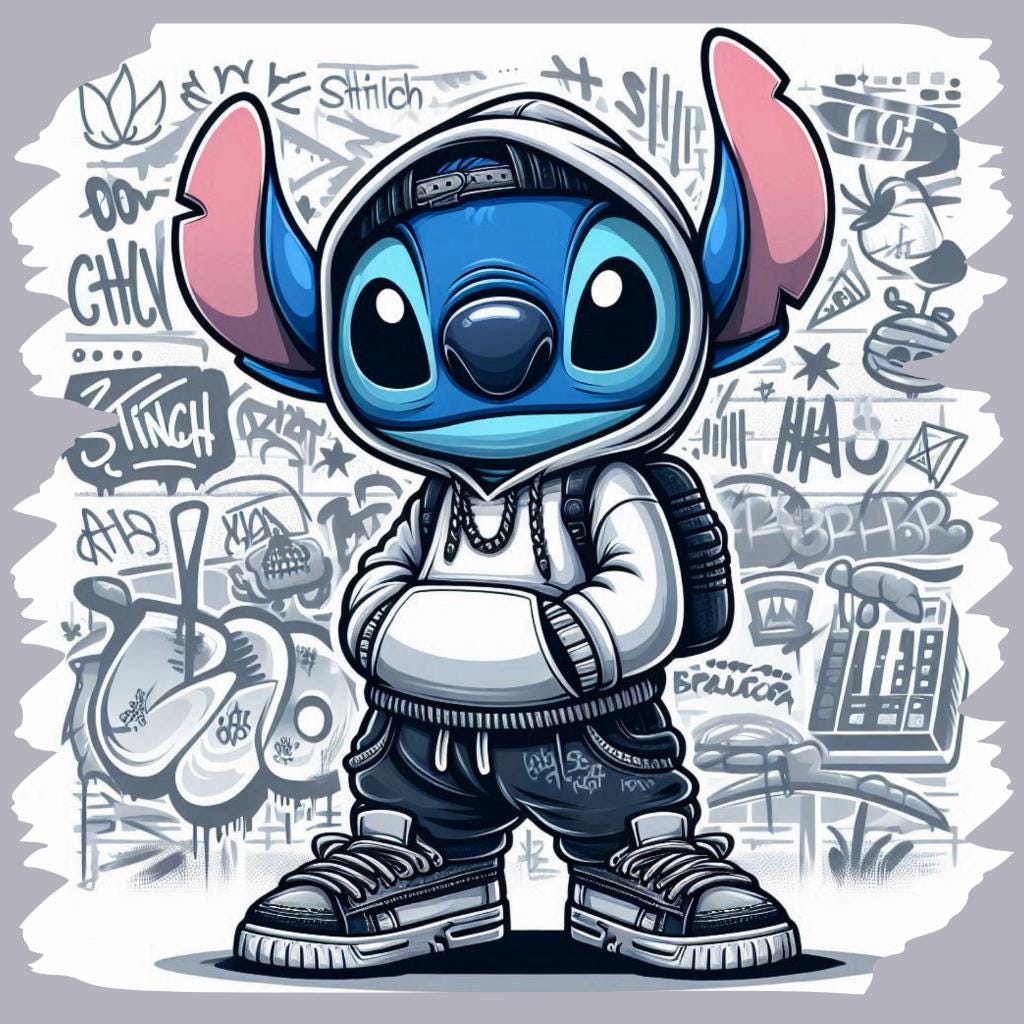 Thug Life,stitch Graffiti Style PNG, Street Style, Graffiti, Cartoon ...