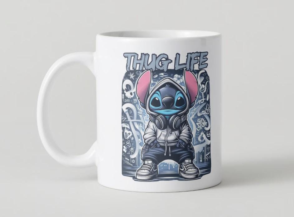 Stitch Thug Life PNG: Graffiti Cartoon Shirt Template (digital Download ...