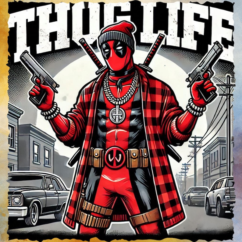 Deadpool Thug Life,png, Gangsta Style, Street Style,guns,cartoons ...