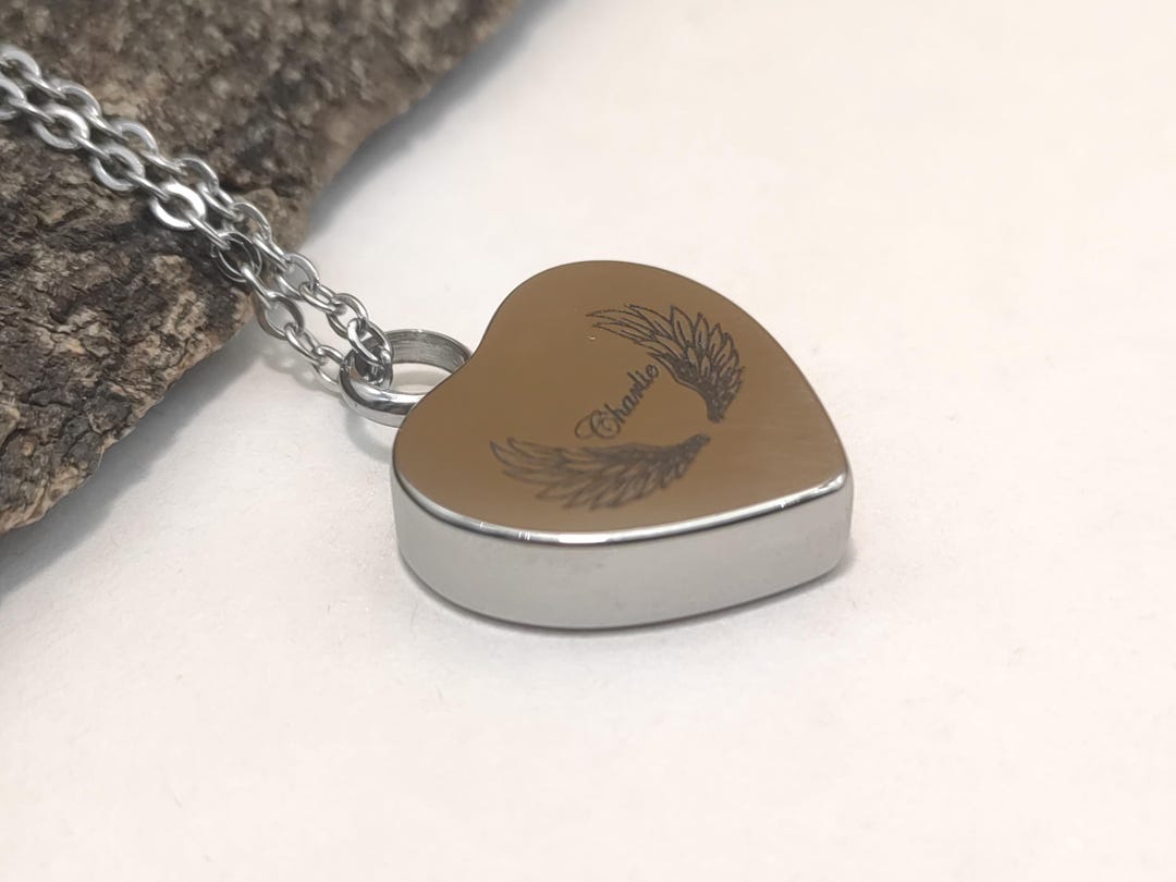 Personalized Urn Cremation Ash Holder Necklace | Heart-shaped Engraved ...