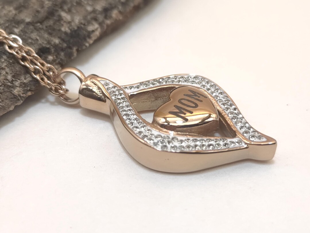 Personalized Urn Cremation Ash Holder Necklace | Heart Shape Engraved ...