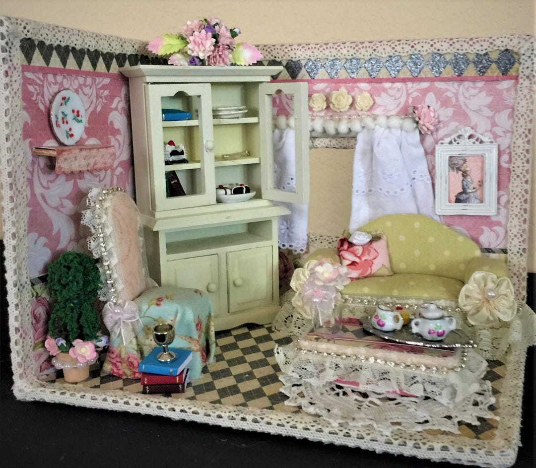 Miniature Shabby English Tea Sitting Room - Etsy