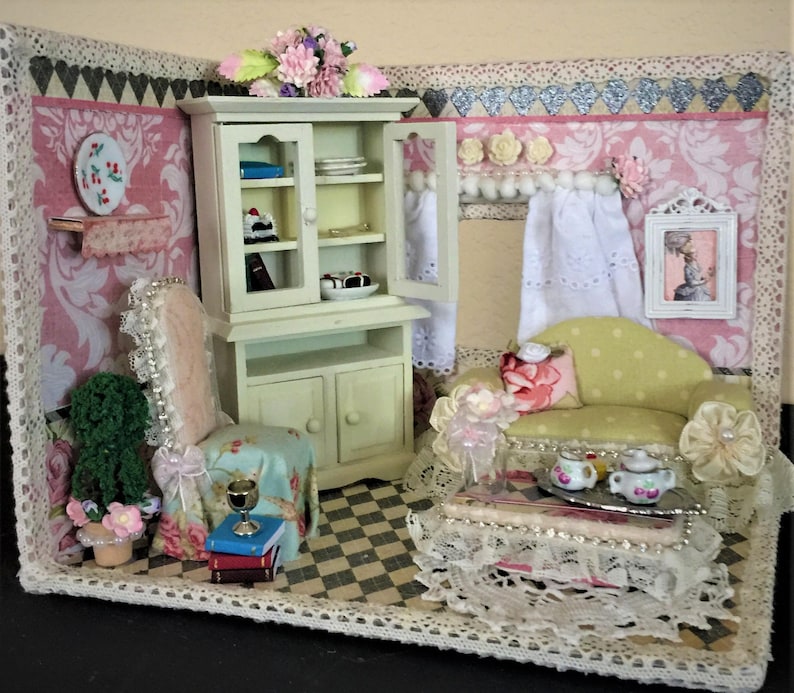 Miniature Shabby English Tea Sitting Room - Etsy