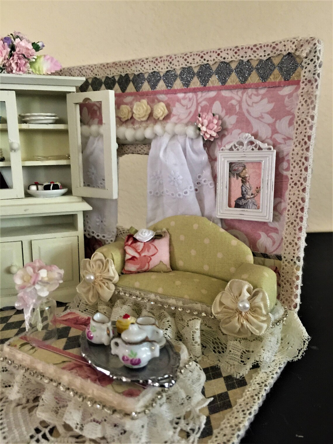 Miniature Shabby English Tea Sitting Room - Etsy