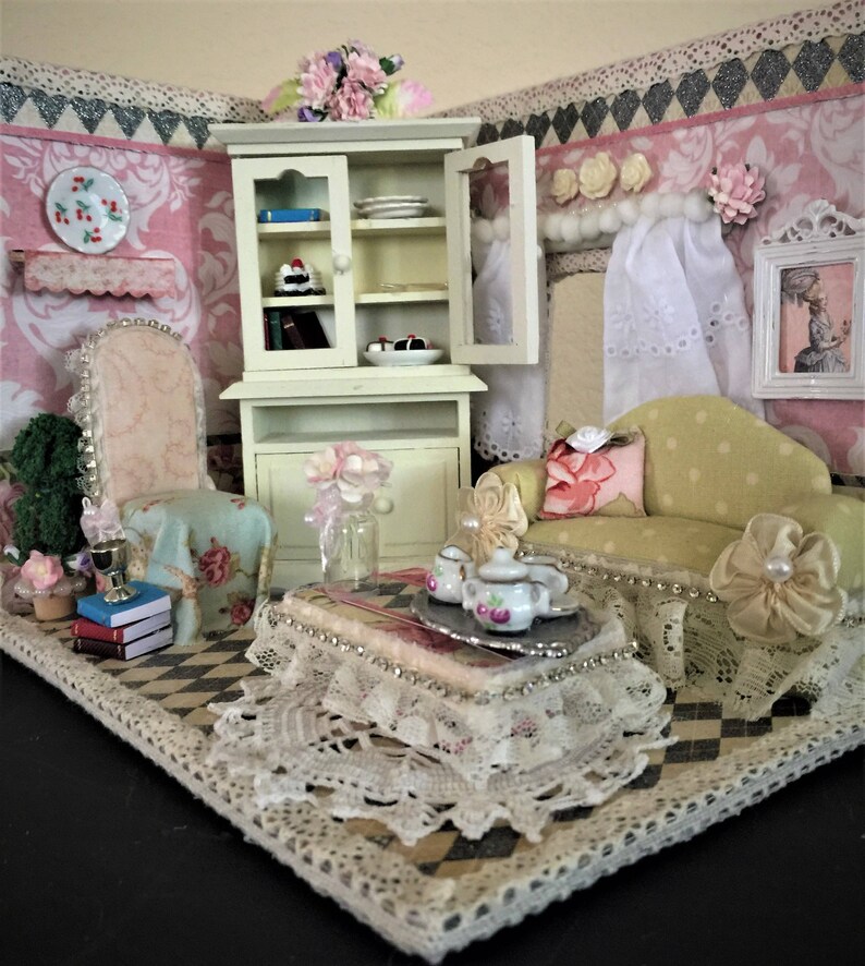 Miniature Shabby English Tea Sitting Room - Etsy