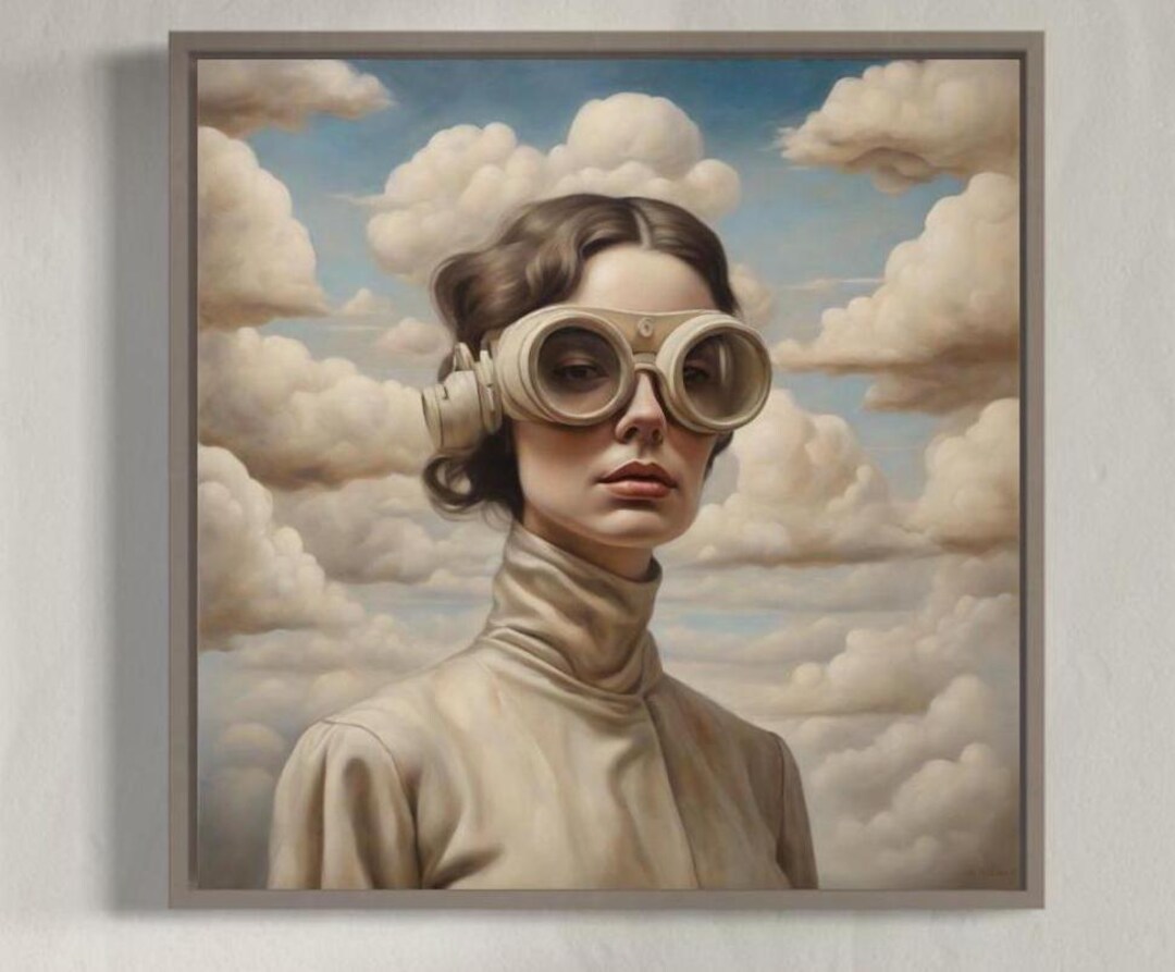 Vintage Aviation Art : Female Pilot Wall Decor for Office, Unique ...
