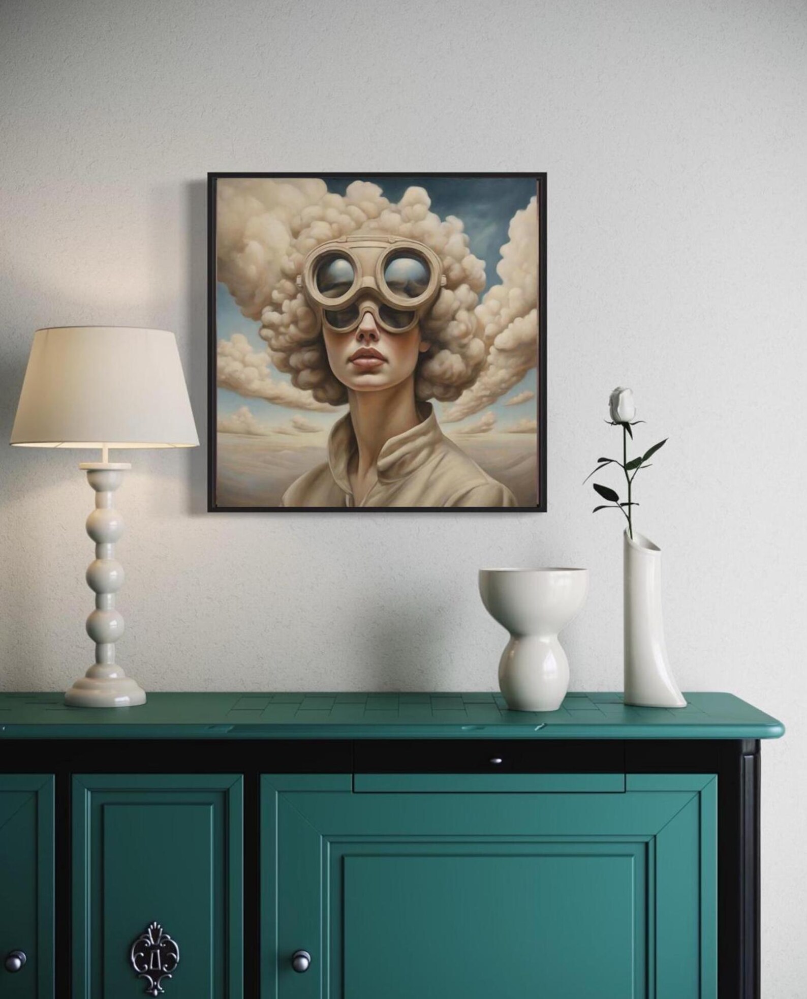 Stunning Female Pilot Oil Painting Portrait Inspired by 'the Aviator ...