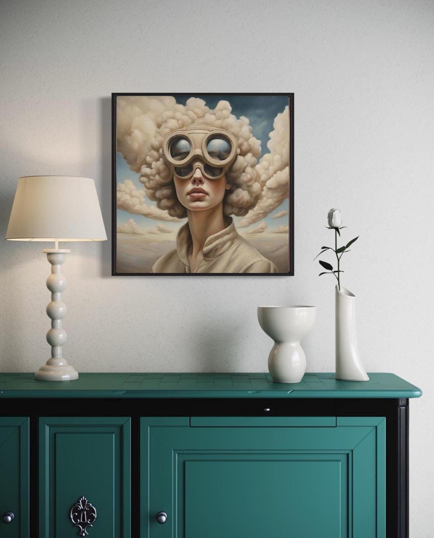 Stunning Female Pilot Oil Painting Portrait Inspired by 'the Aviator ...