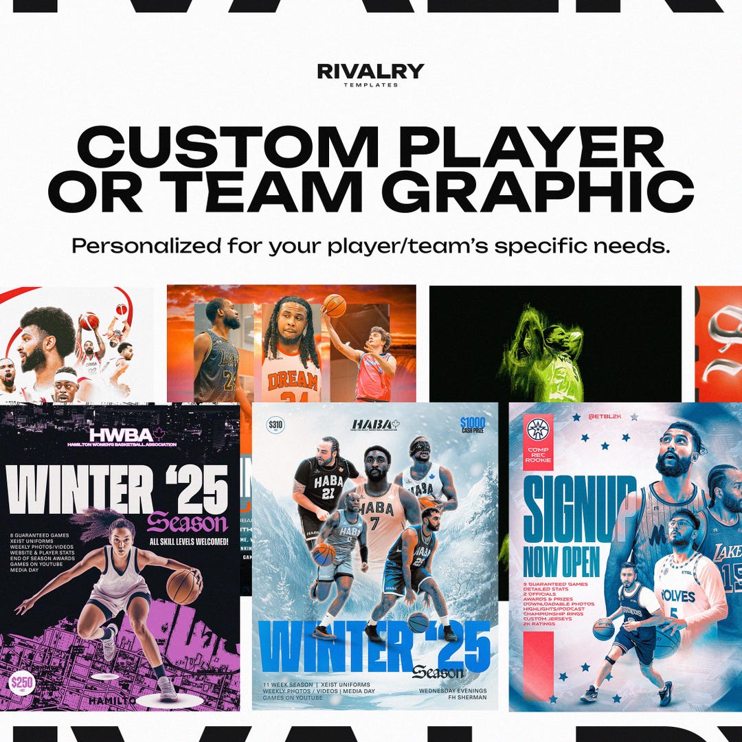 Custom Sports Graphics for Social Media – Game Day, MVP, Committed ...