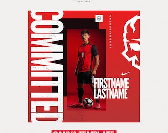 Committed Athlete Canva Template | Editable Committed Graphics for ...