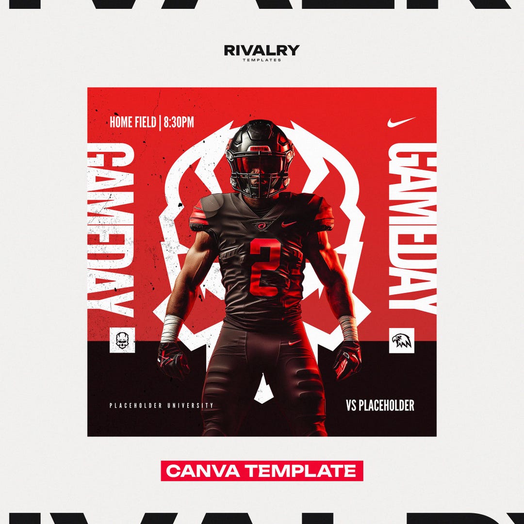Gameday Sports Team Canva Template | Editable Gameday Graphics for ...