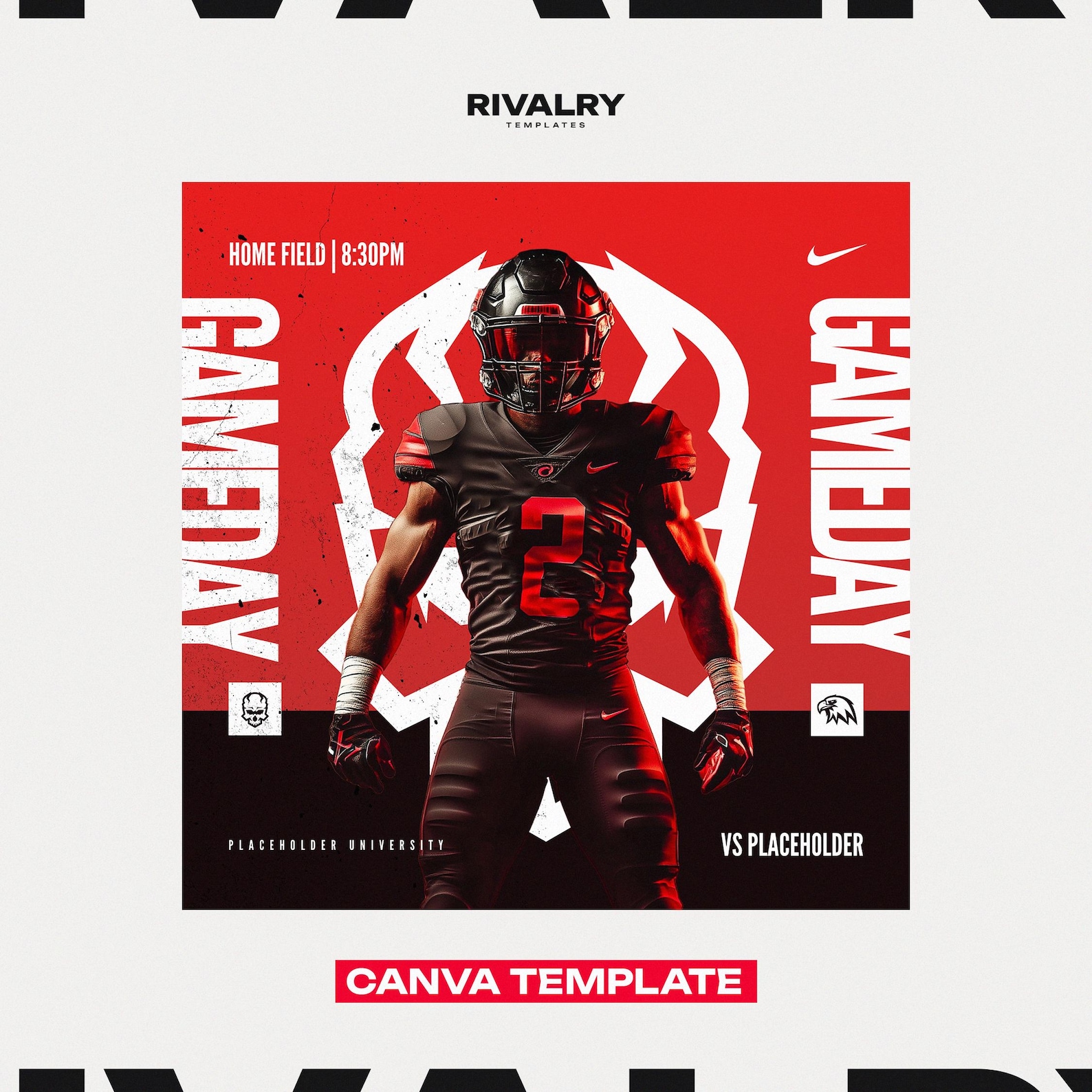Gameday Sports Team Canva Template | Editable Gameday Graphics for ...