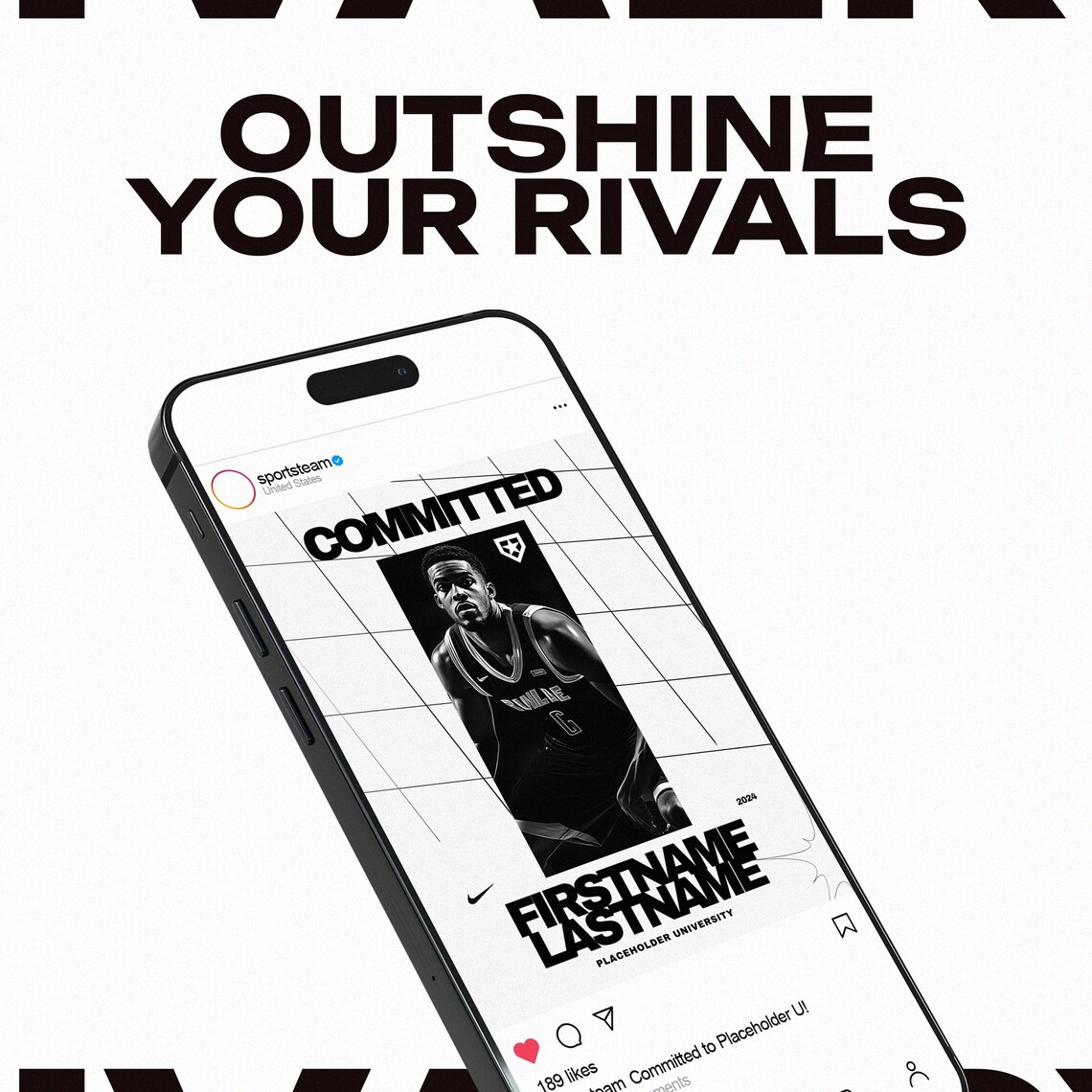 Committed Athlete Canva Template | Editable Committed Graphics for ...