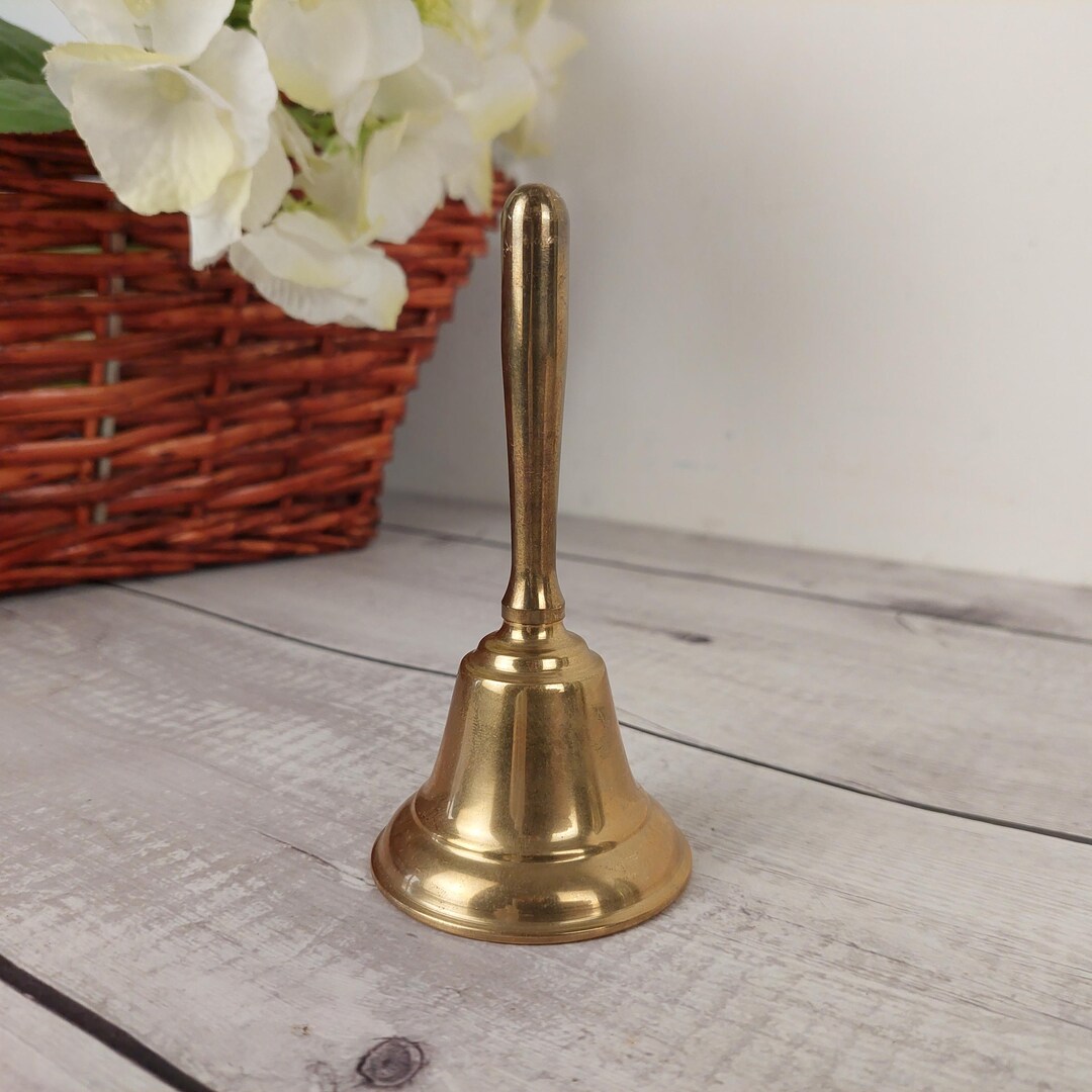 Vintage Solid Brass Bell, Hand Held Bell With Nice Sound, Table ...