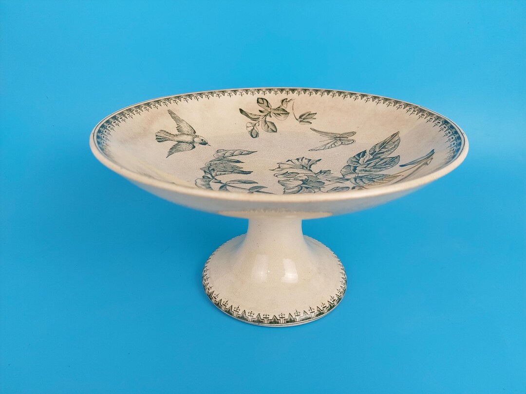 Antique Vintage Staffordshire Ironstone Fruit Bowl 1879 Unique Flower