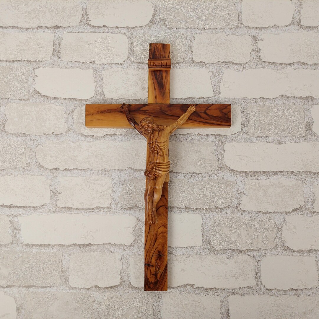 Antique Primitive Wooden Wall Crucifix, Rustic French Vintage Cross ...