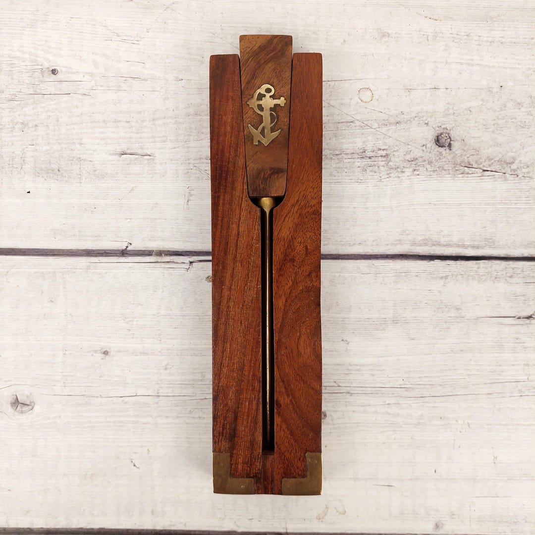 Ancien Coupe-papier Vintage En Laiton & Bois, Ouvre-lettre En Style ...